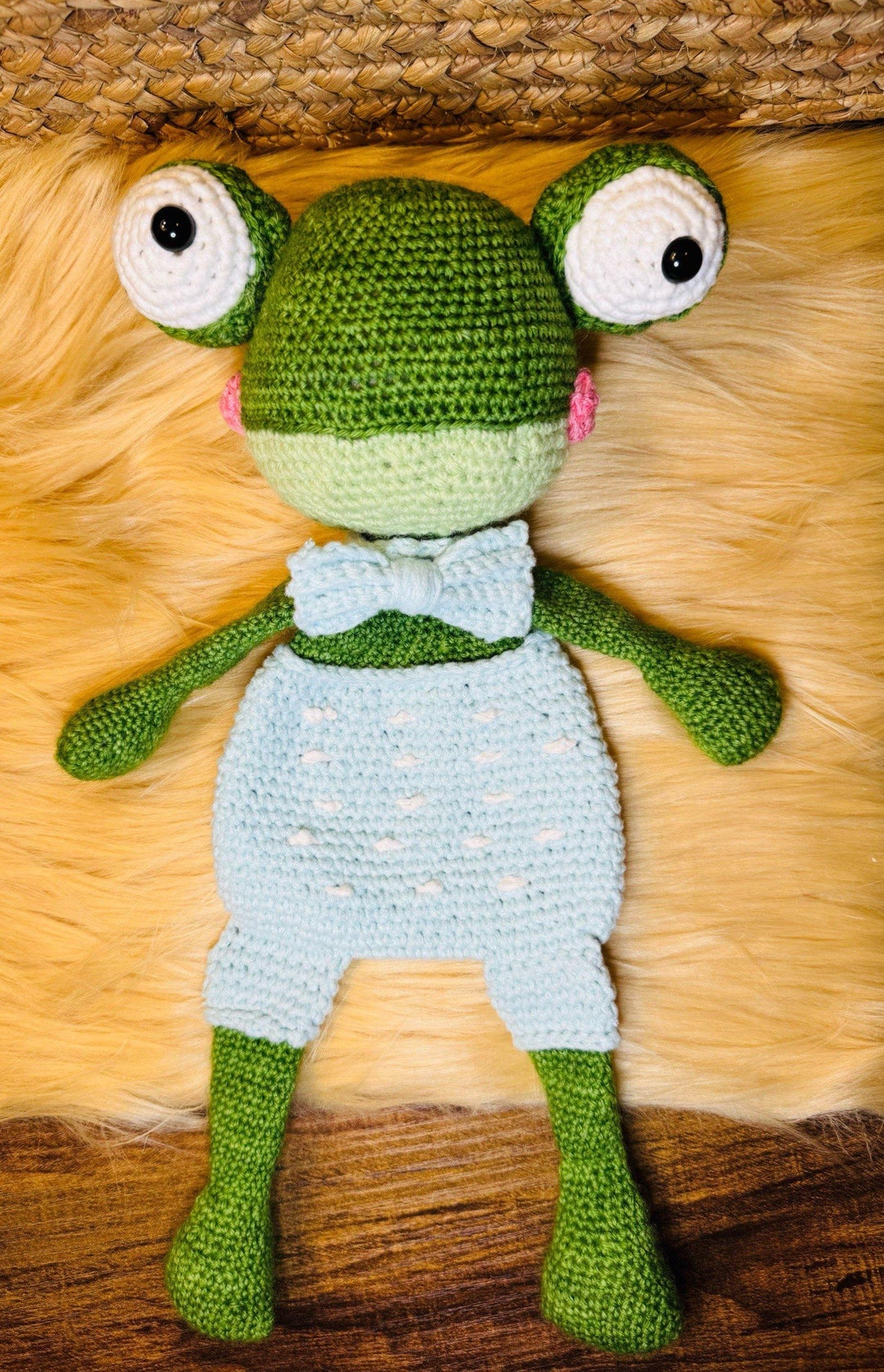 Amigurumi Crochet Frog Lovey, Frog Blanket, Frog Toy, Handmade BOHO ...
