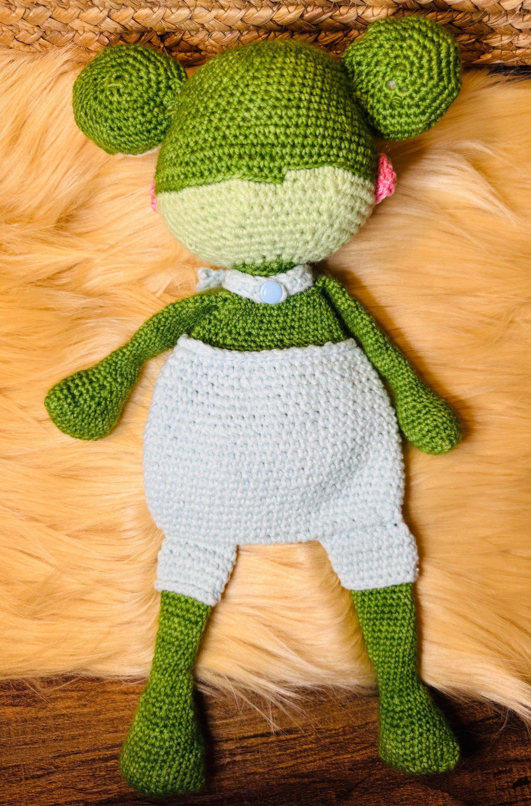 Amigurumi Crochet Frog Lovey, Frog Blanket, Frog Toy, Handmade BOHO ...