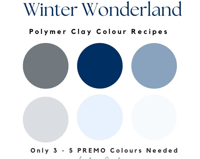 Premo Polymer Clay Color Recipe, Winter Wonderland, Blue White Silver ...