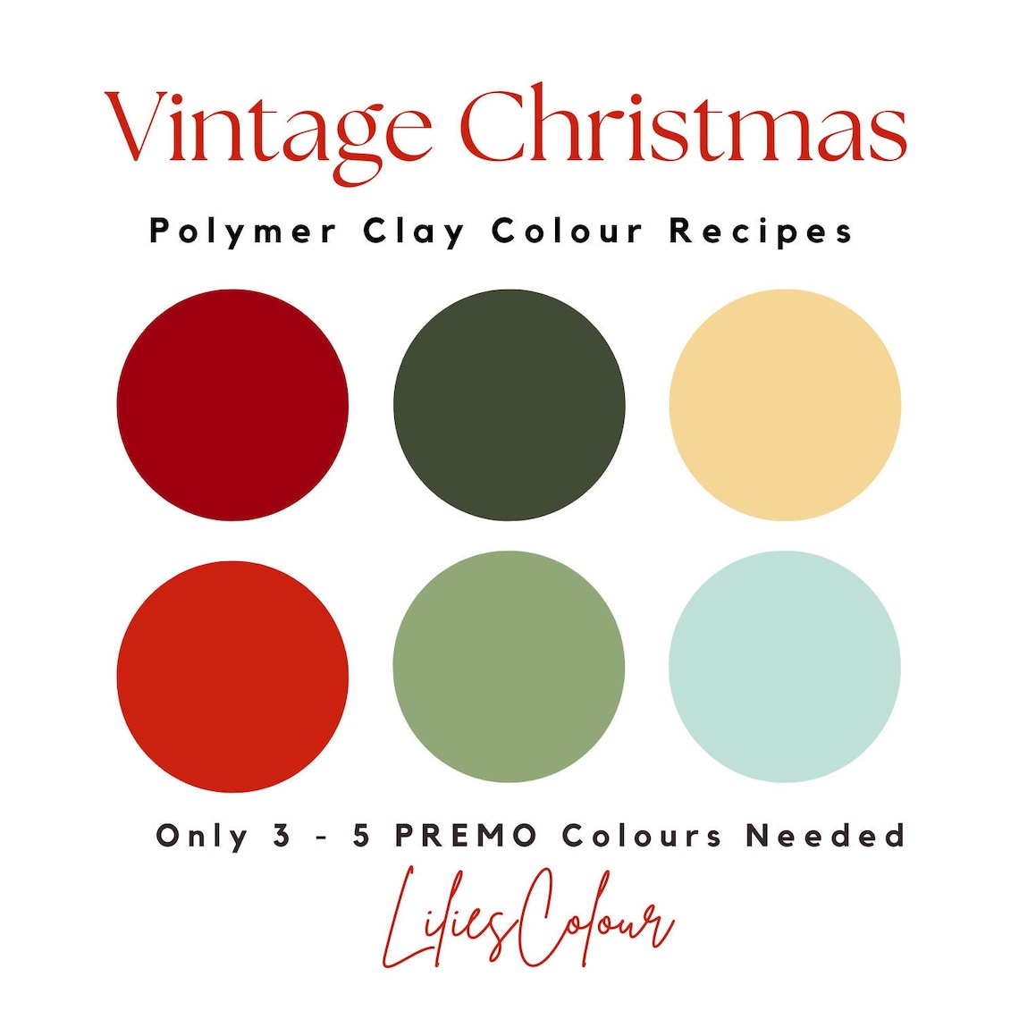 Premo Polymer Clay Color Recipe Vintage Christmas Christmas - Etsy