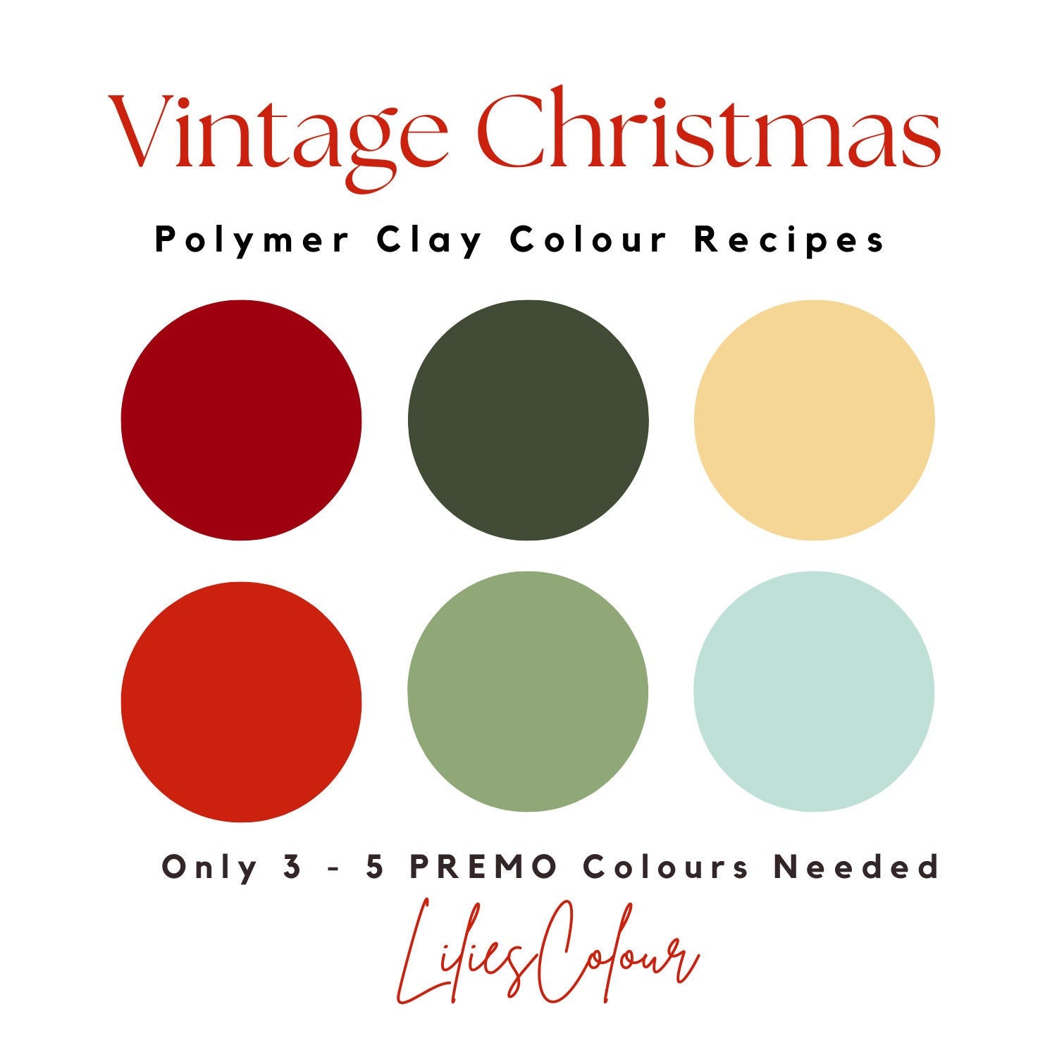 Premo Polymer Clay Color Recipe, Vintage Christmas, Christmas Polymer ...