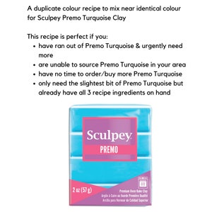 Polymer Clay Color Recipe, Premo Turquoise Dupe, Sculpey Premo Copy Cat ...