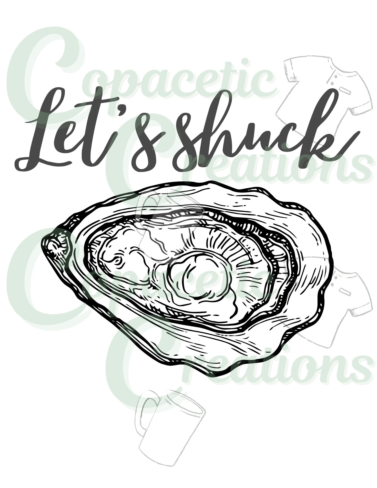Oyster PNG Let's Shuck - Etsy