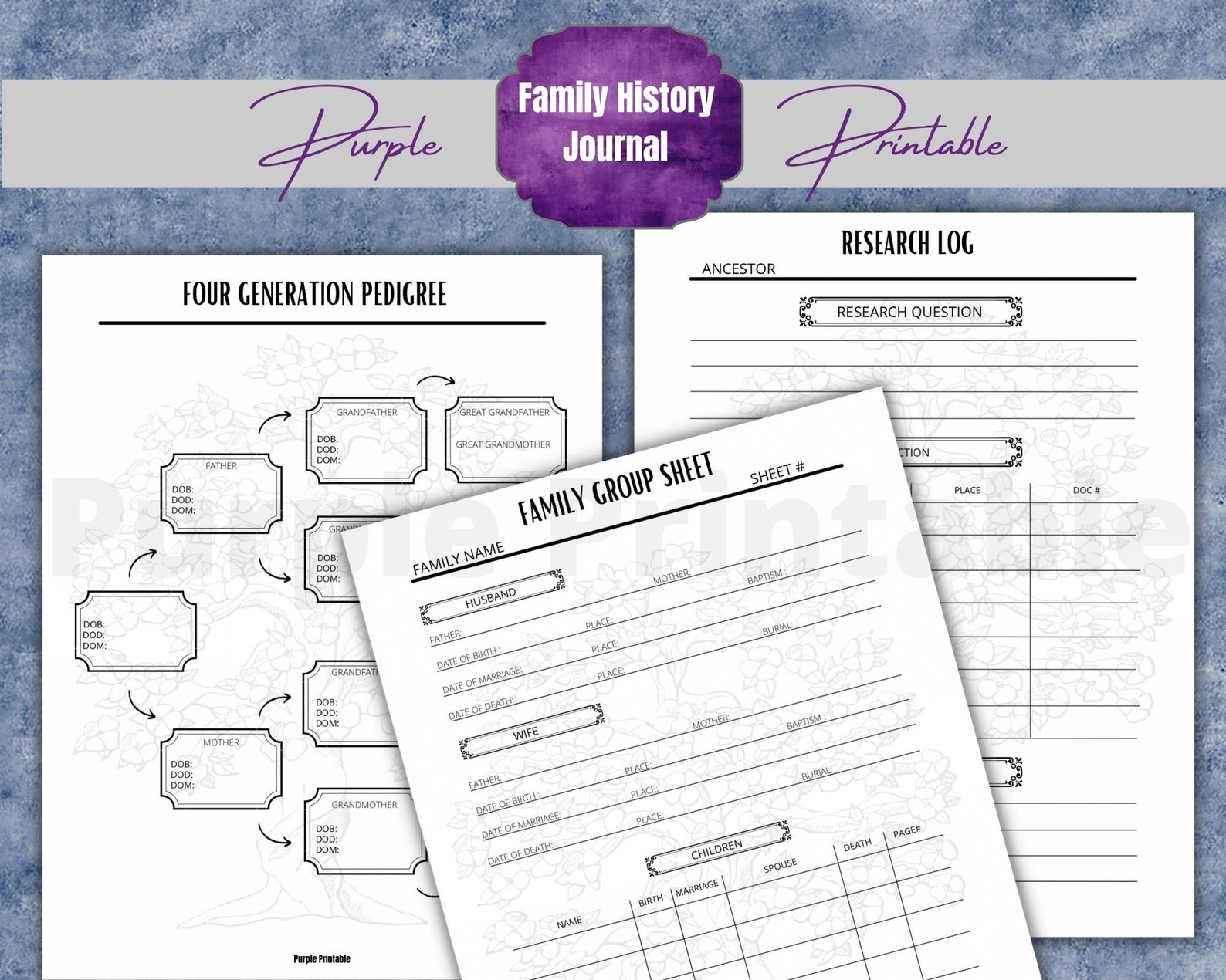 Family History, Junk Journal, Family Tree, Kit, Book, Genealogy, Story ...