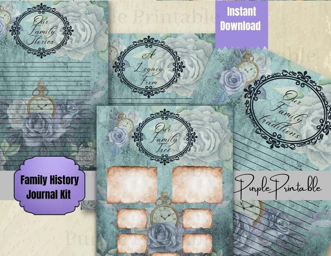 Family History Kit, Junk Journal, Family Tree, Book, Genealogy, Story ...