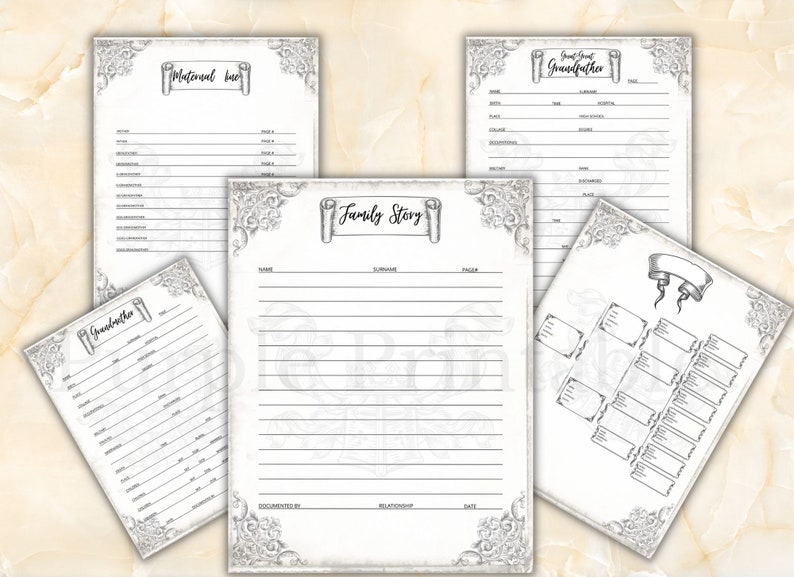 Family History Journal/ Genealogy Notebook, Ancestry Planner, Worksheet ...