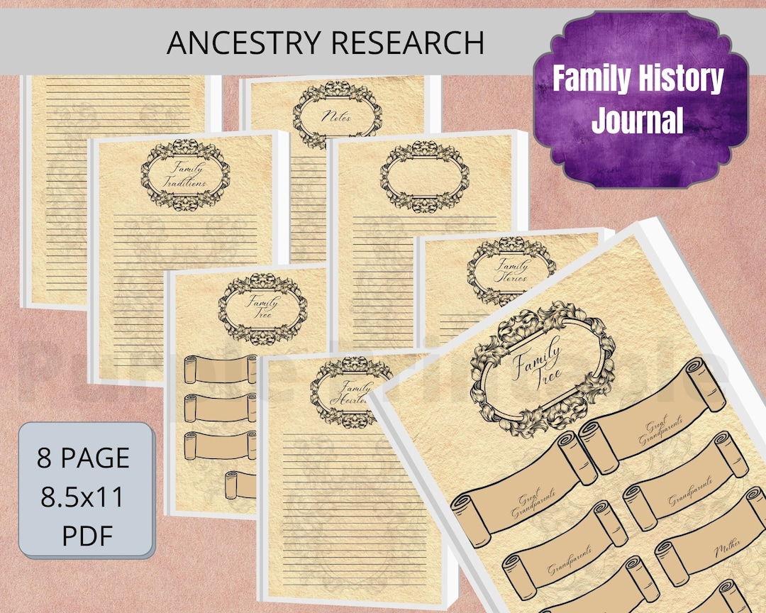 Family History Journal, Family Tree, Family Notebook, Genealogy ...