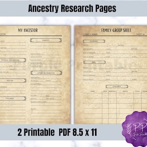 Family History Pages | Genealogy Sheets | Worksheets | Printable ...