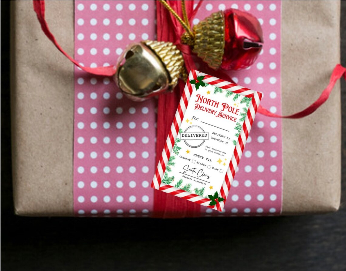 SANTA North Pole Special Delivery Gift Tags/christmas Tag/elf Rudolph ...