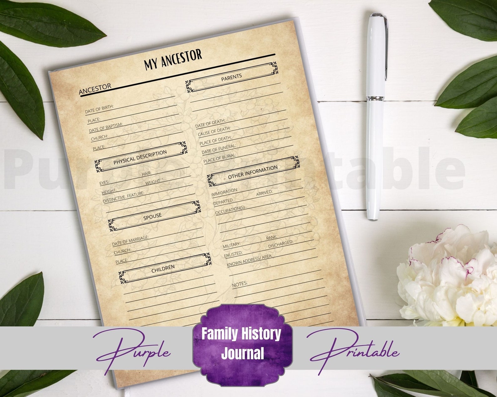 Family History Pages | Genealogy Sheets | Worksheets | Printable ...