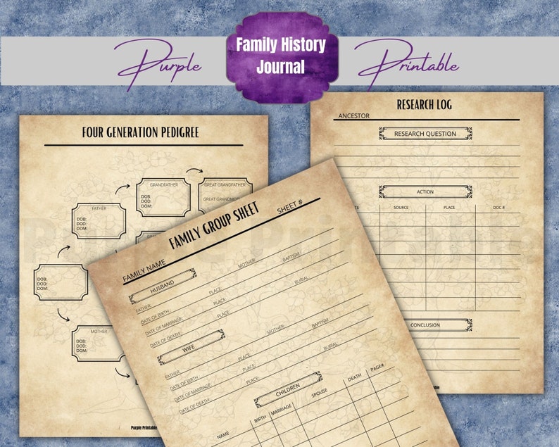 Family History, Junk Journal, Family Tree, Kit, Book, Genealogy, Story ...