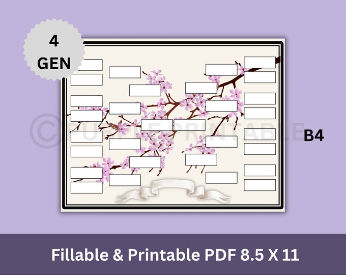 Genealogy Ancestry Pedigree Chart Set in 4 Styles PDF Template Set ...