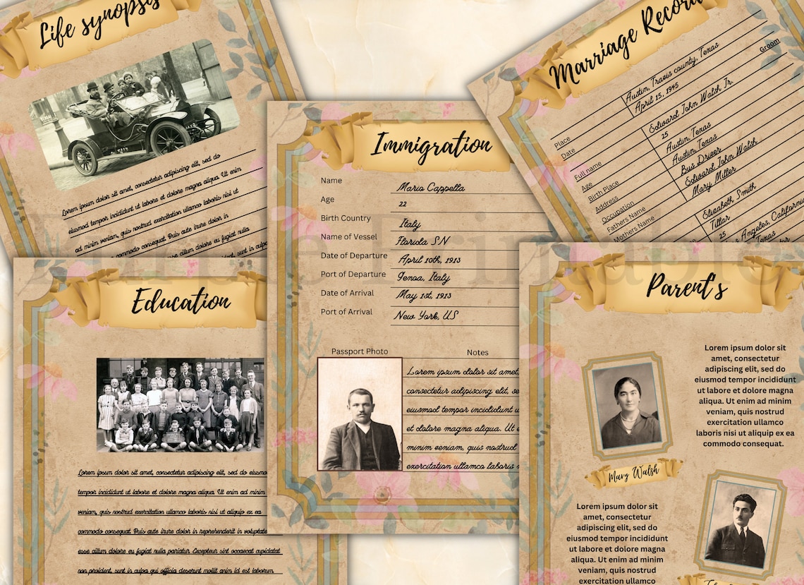 Family History/ancestry Book Template/family Tree Customizable ...