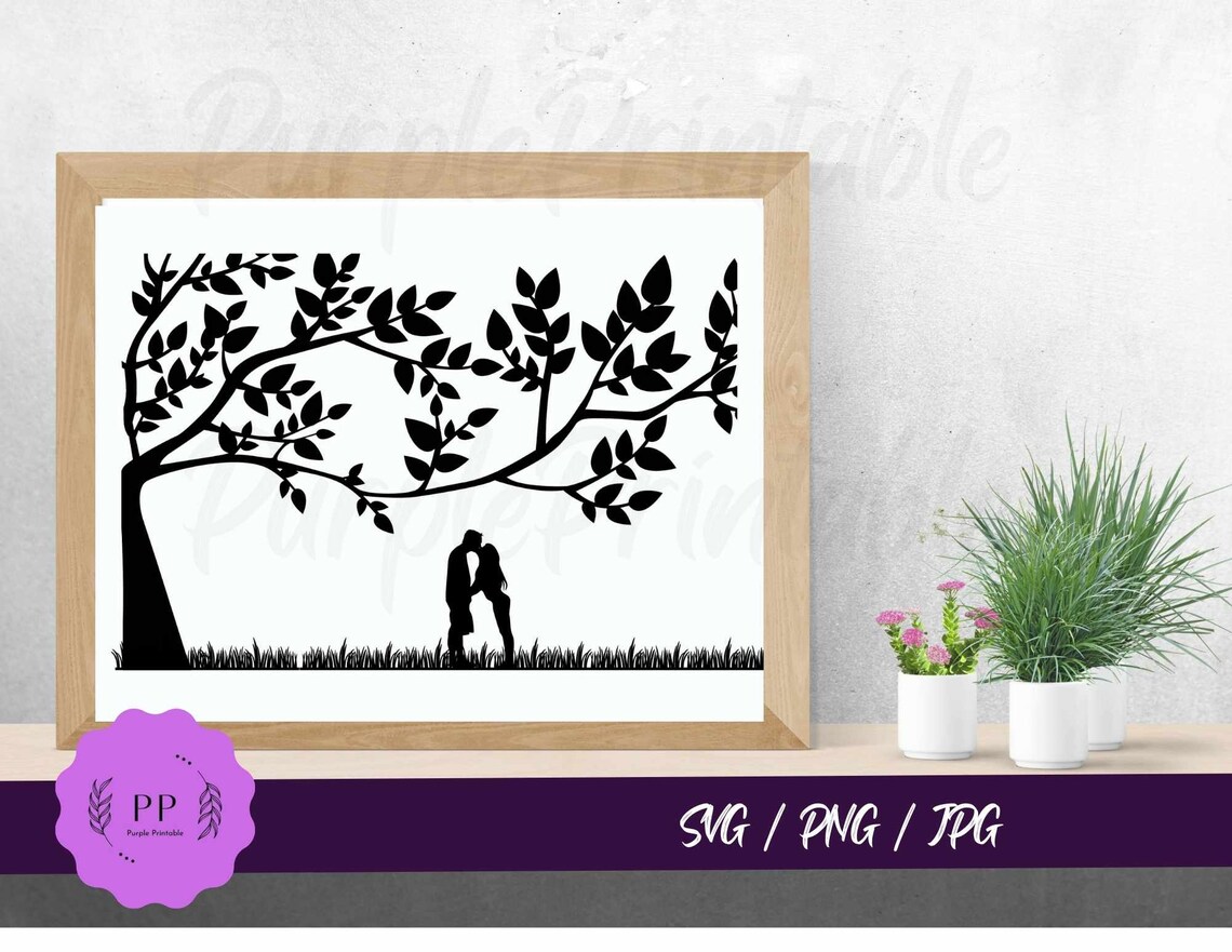 Family Tree Svg, Kissing Couple Family Tree, PNG JPG - Etsy