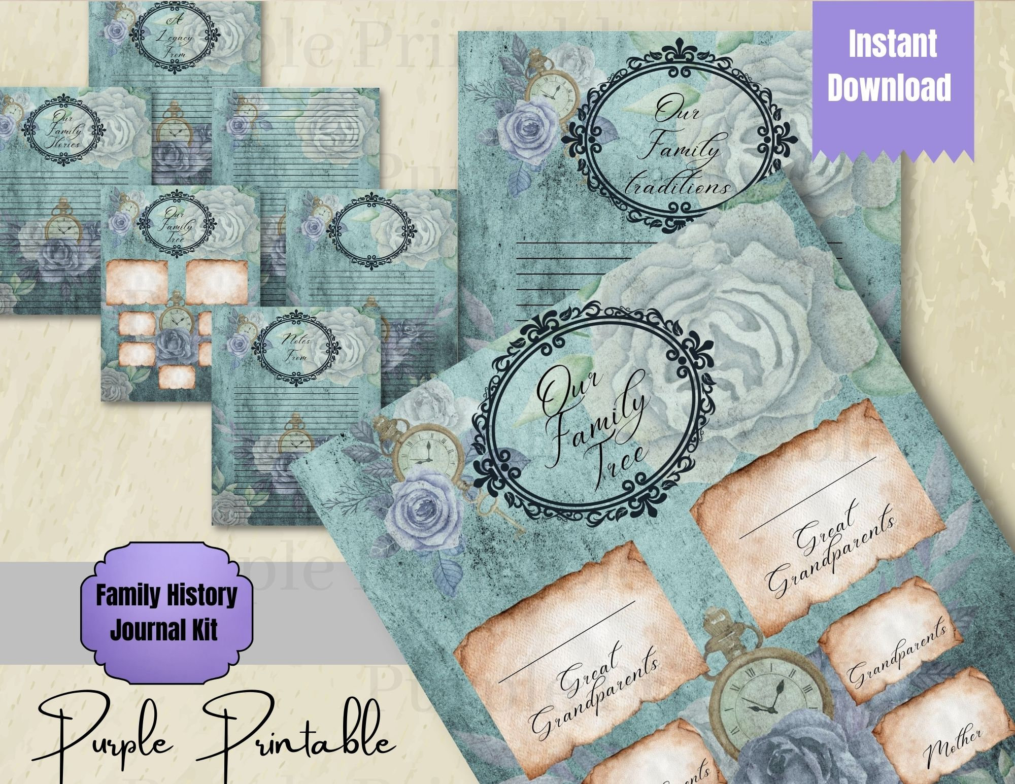 Family History Kit, Junk Journal, Family Tree, Book, Genealogy, Story ...