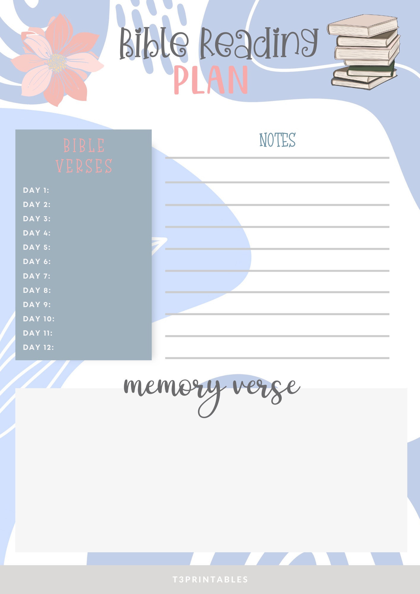 Bible Reading Plan | Bible Verse | A4 Pdf | Instant Download ...