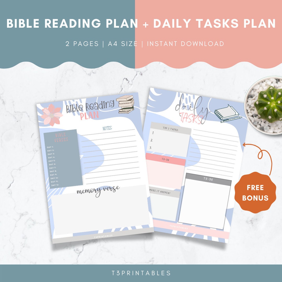 Bible Reading Plan | Bible Verse | A4 Pdf | Instant Download ...
