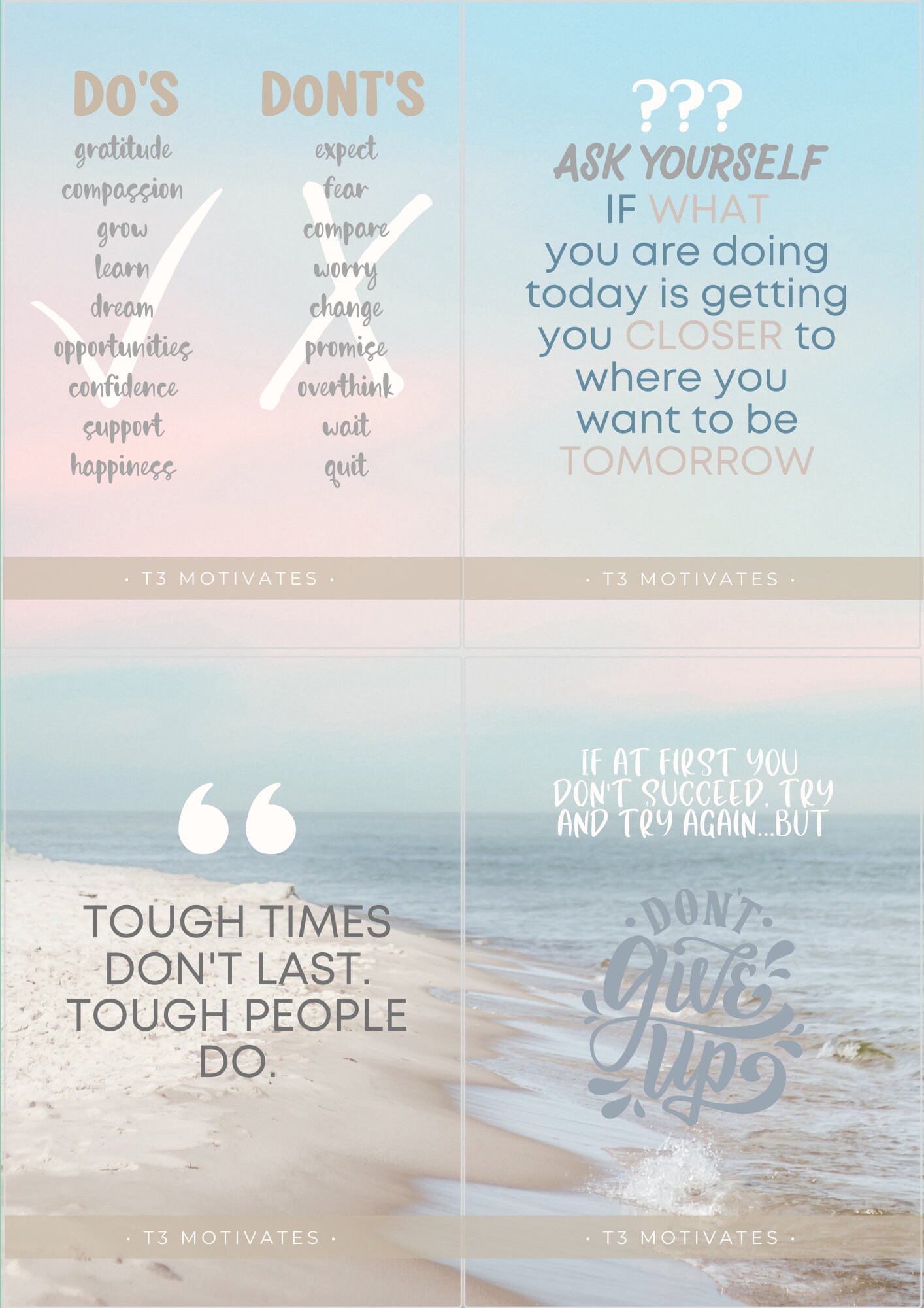 Motivational Cards | Inspirational Cards Set | Positivity Cards | 2 ...