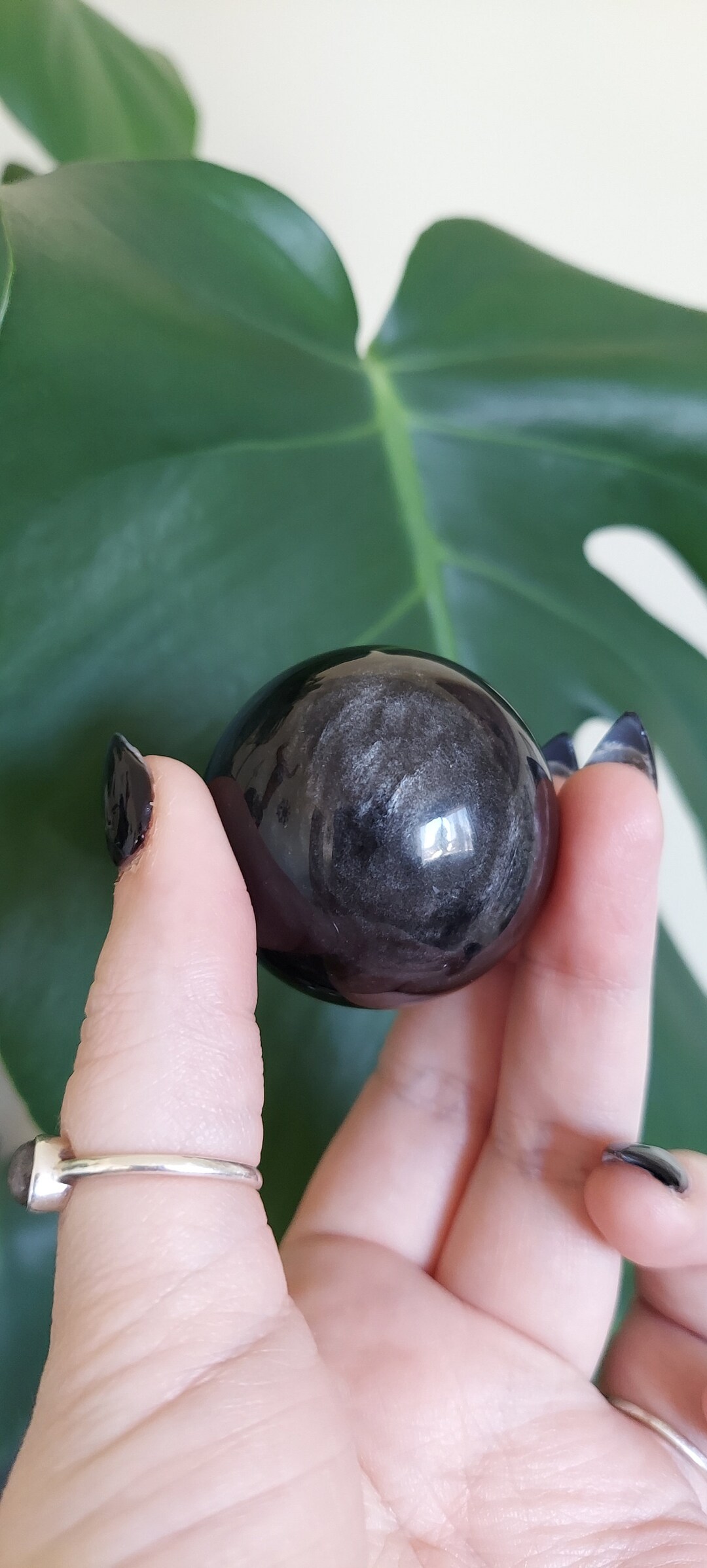 Silver Sheen Obsidian Sphere, Obsidian, Silver Obsidian, Metaphysical ...