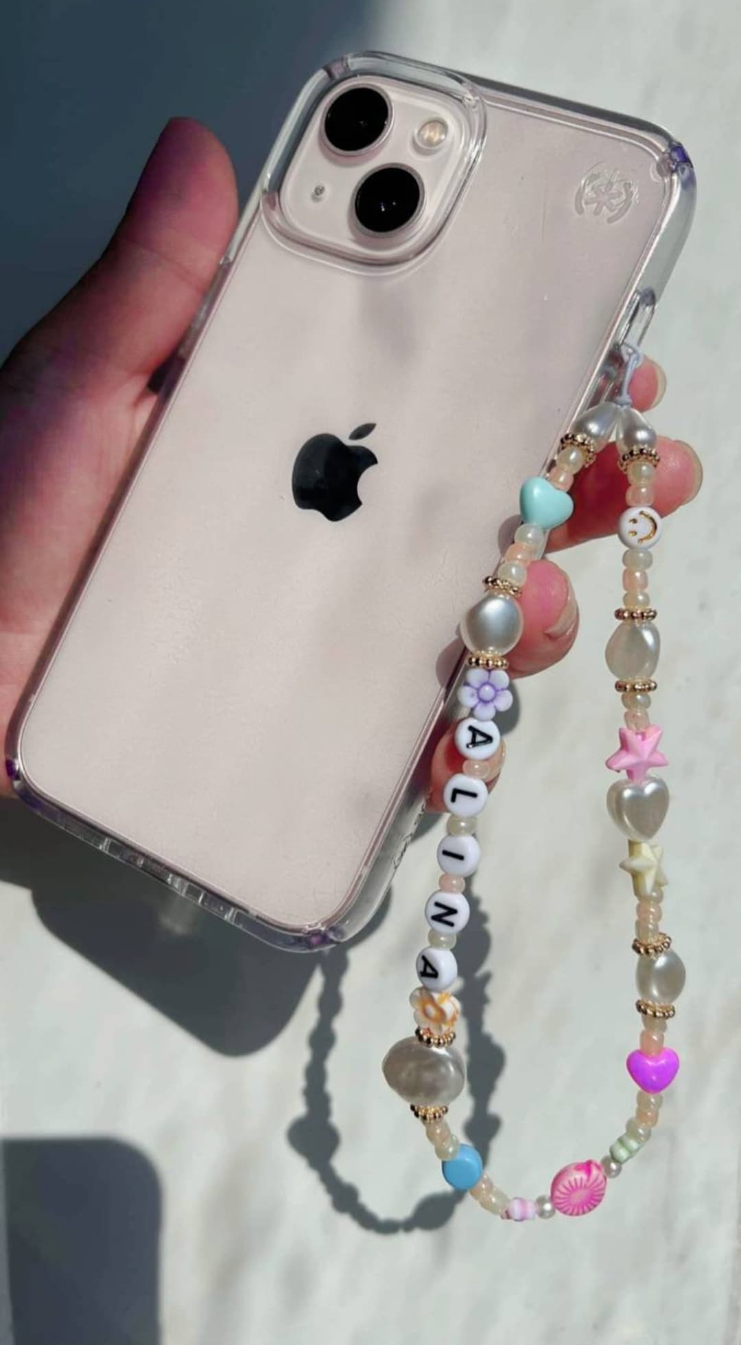 Personalised Phone Charm Beaded Charm Pearl Beads Handmade Phone Strap ...