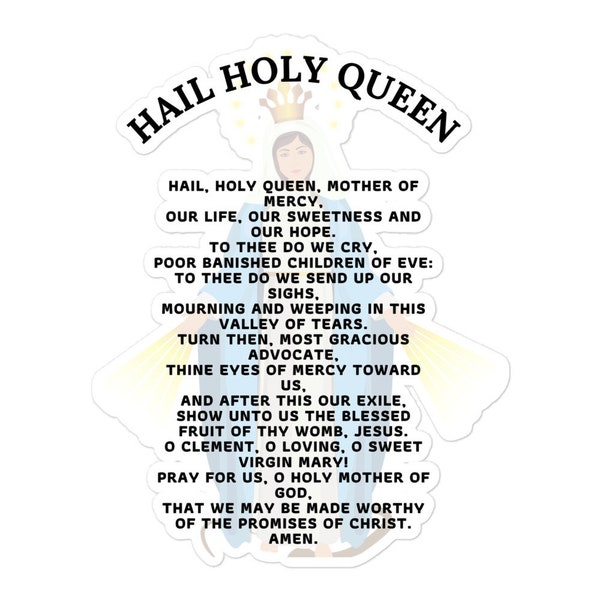 Hail Holy Queen Prayer Card - Etsy