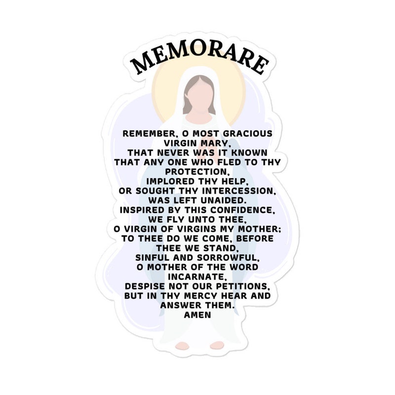 Printable Prayer Card Memorare - Etsy