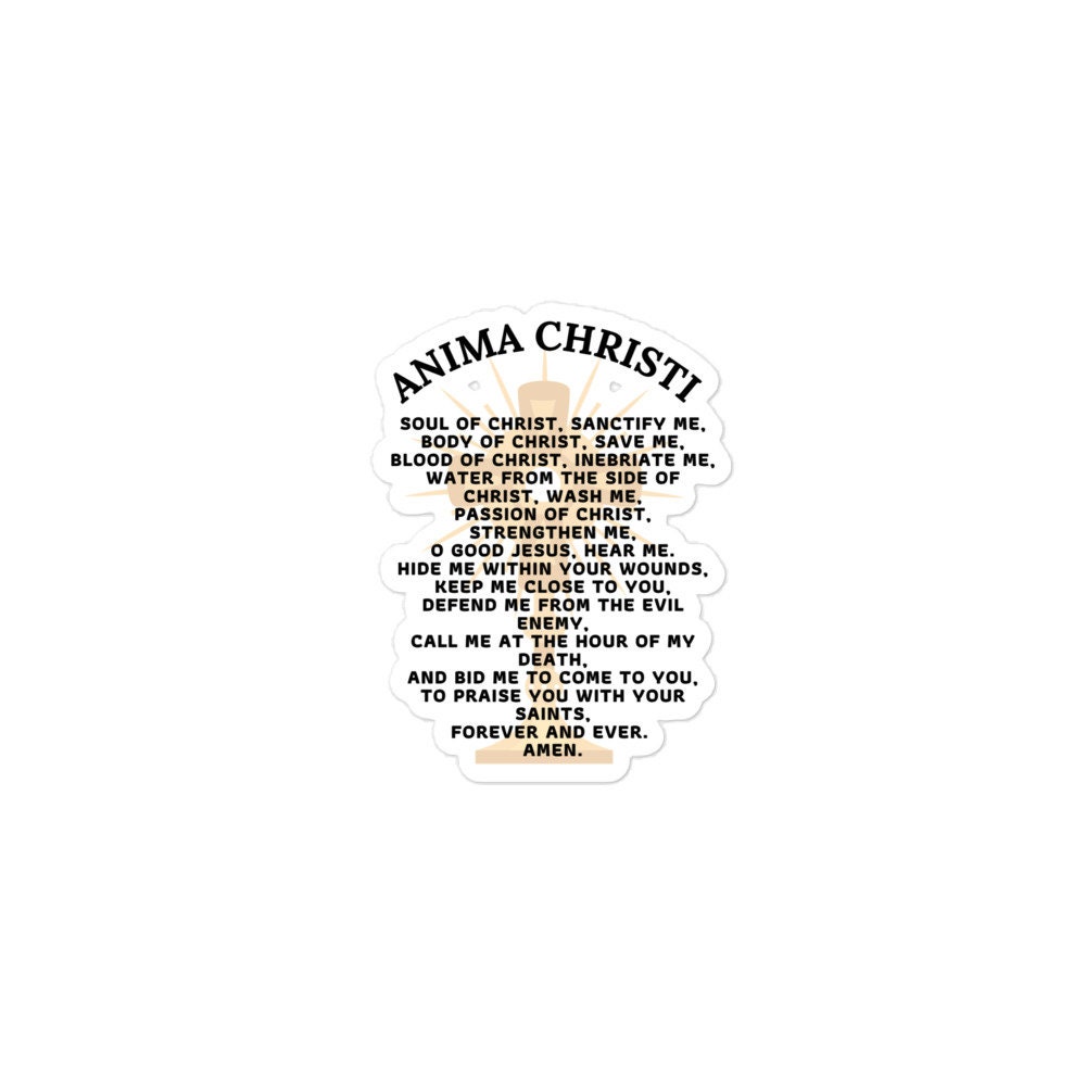 Anima Christi Prayer Sticker - Etsy
