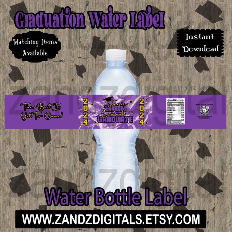 Editable Graduation Water Template, 2024 Senior, 2024 Graduation Party ...