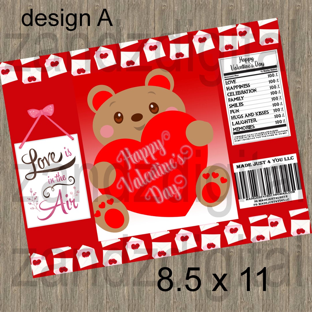 Valentine's Day Chip Bag, Valentine's Day Juice Label, Valentine Day ...