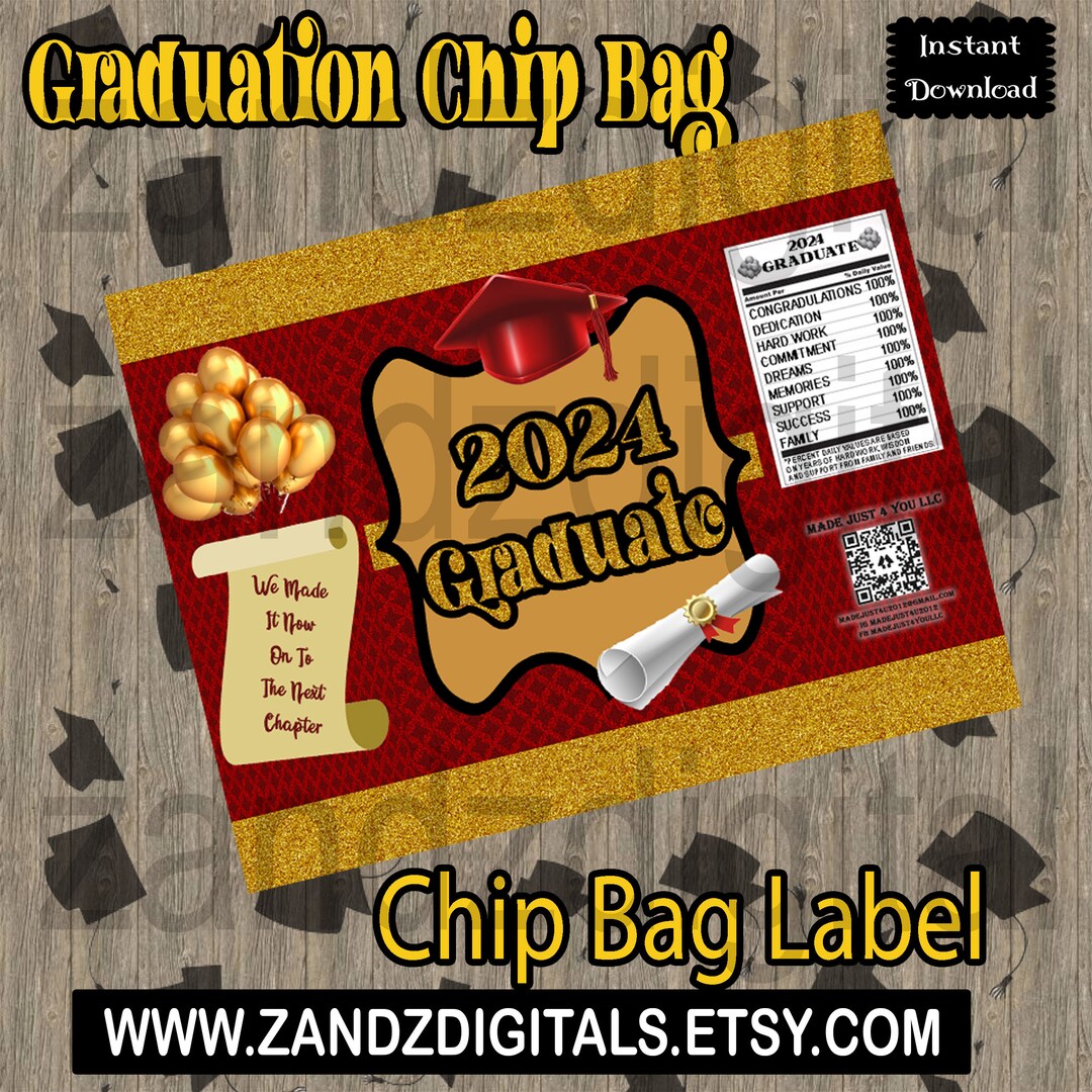 Editable Graduation Chip Bags Graduation Chip Bag Template Graduation ...