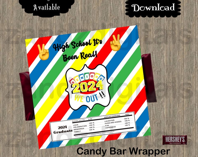 Editable Graduation Candy Bar Template, 2024 Senior, 2024 Graduation ...