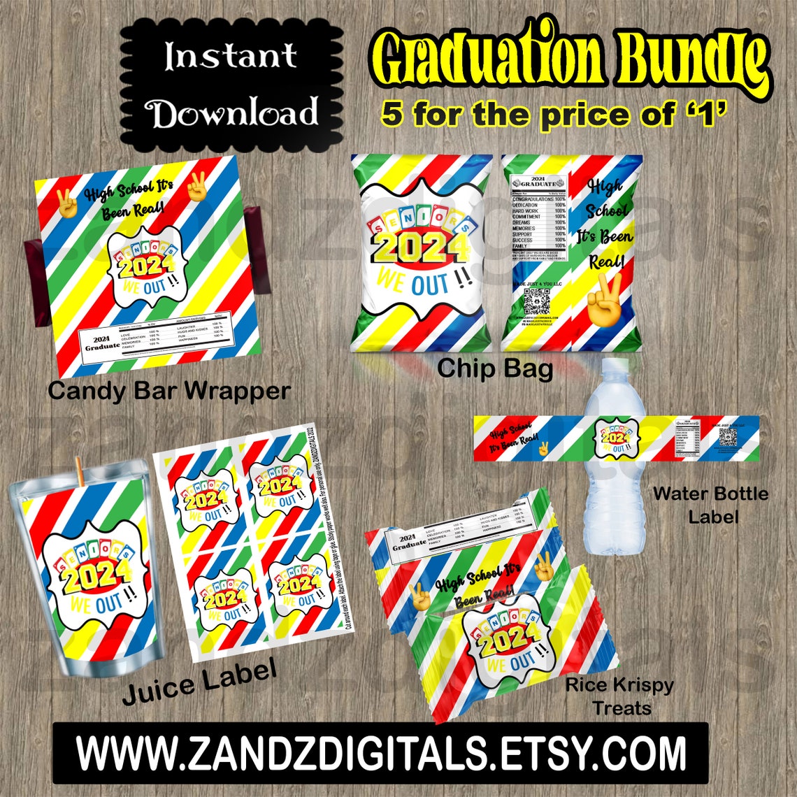 Bundle 2024 Graduation Labels, 2024 Graduation Favor ,2024 Senior ...