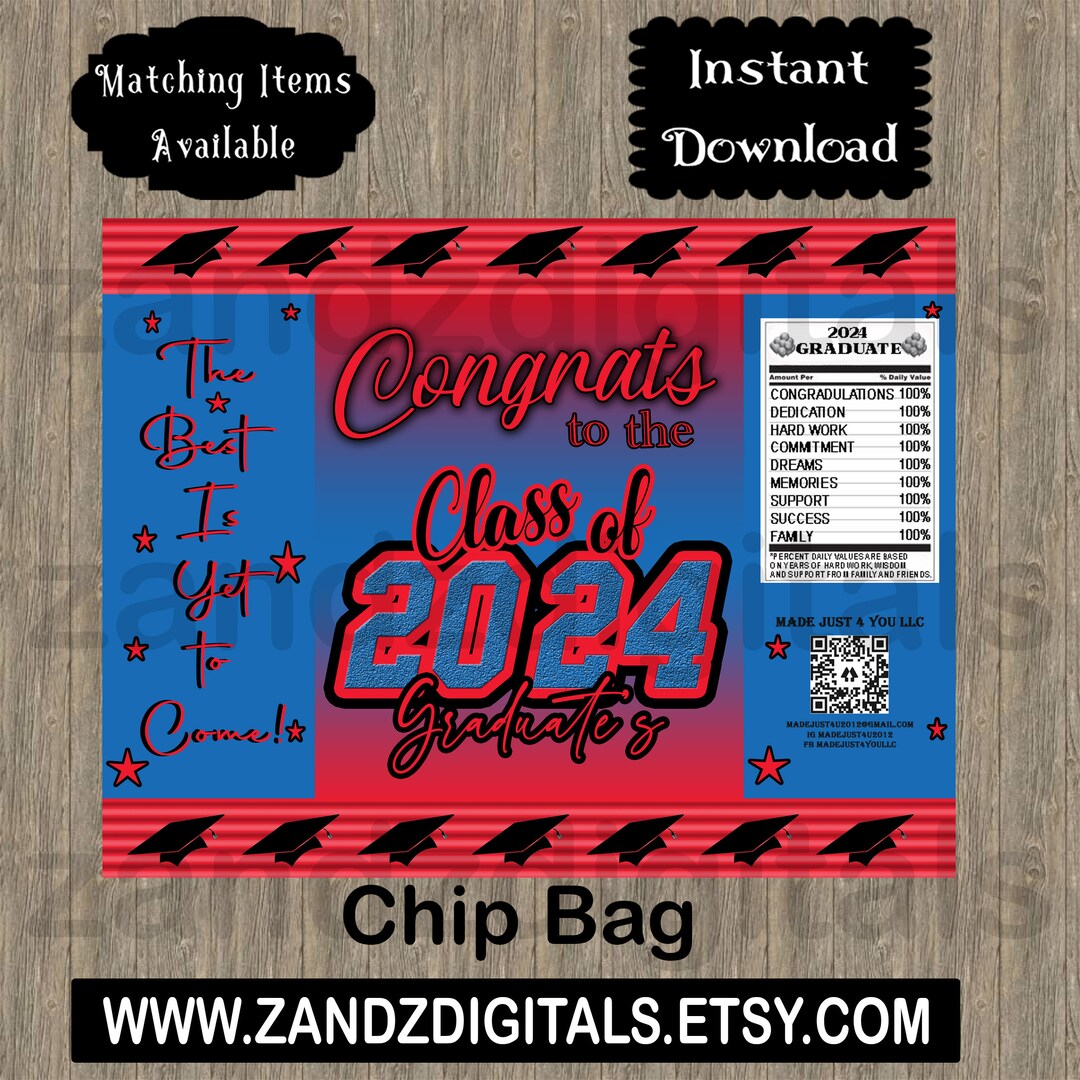 Editable Graduation Chip Bag Graduation Chip Bag Template Graduation ...