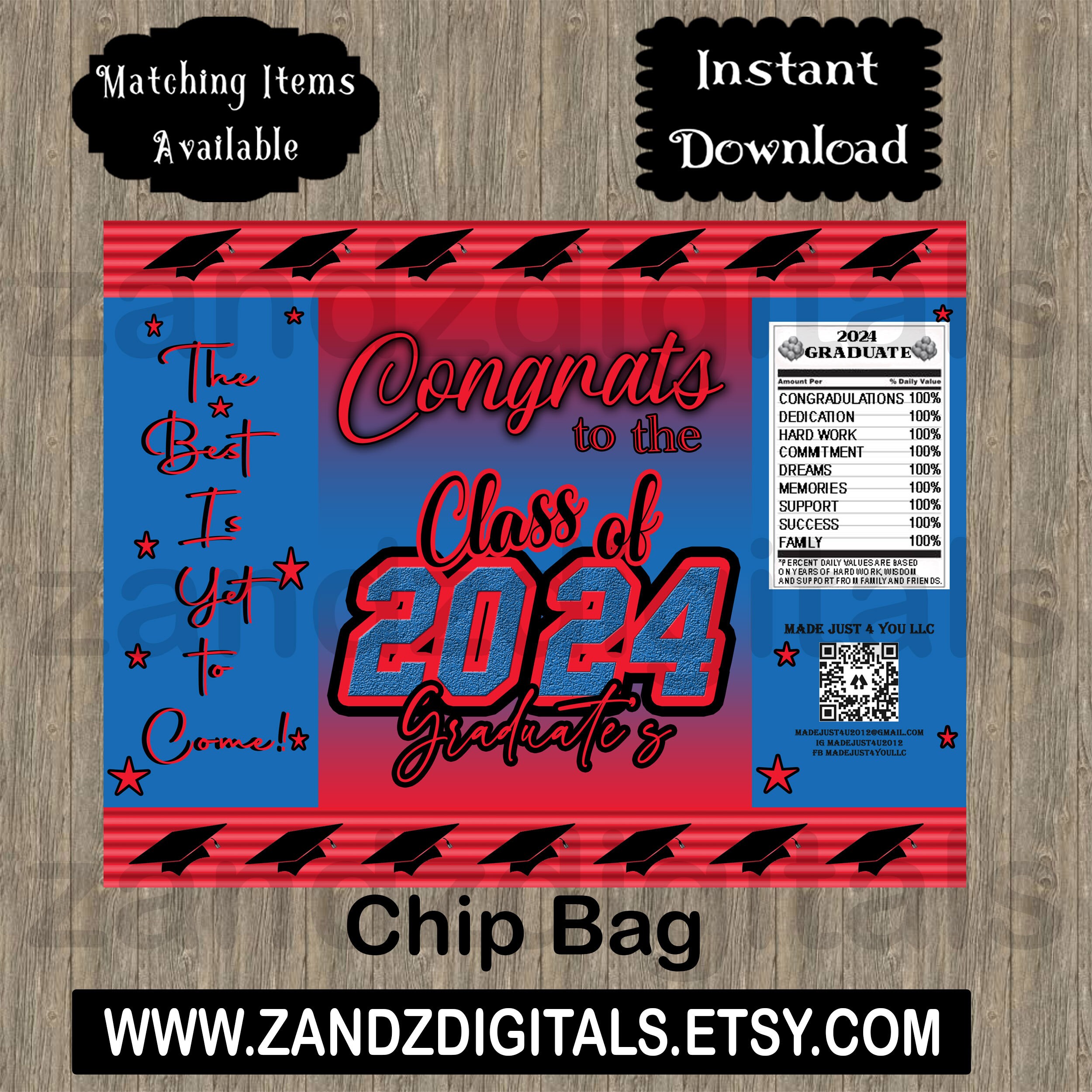 Editable Graduation Chip Bag Graduation Chip Bag Template Graduation ...