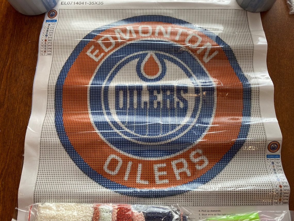 Edmonton Oilers Logo Full Round Diamond Painting - Etsy Canada