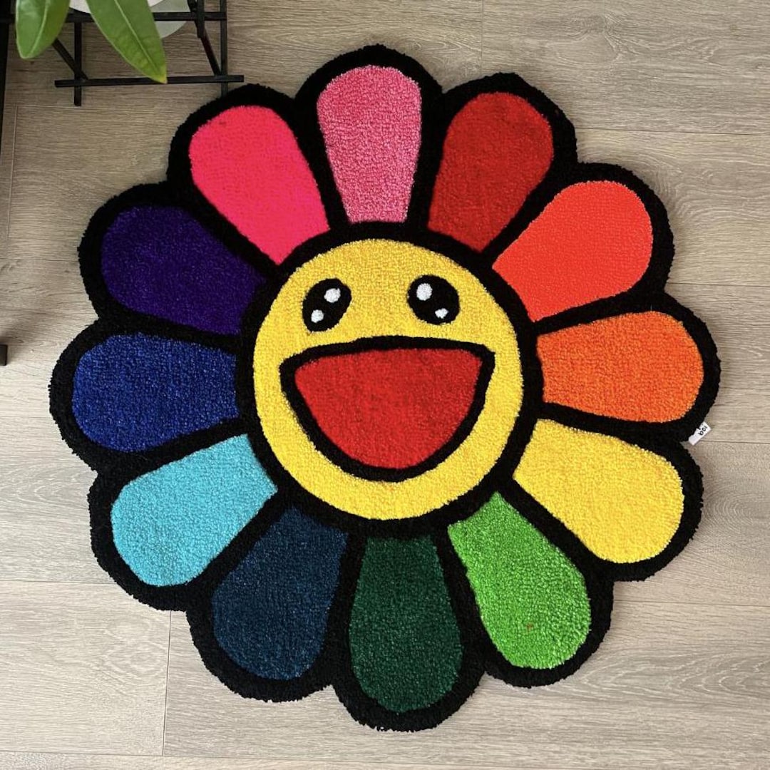 Takashi Murakami Tufting Rug Colorful Flower Rug Smile Japanese Tufted ...