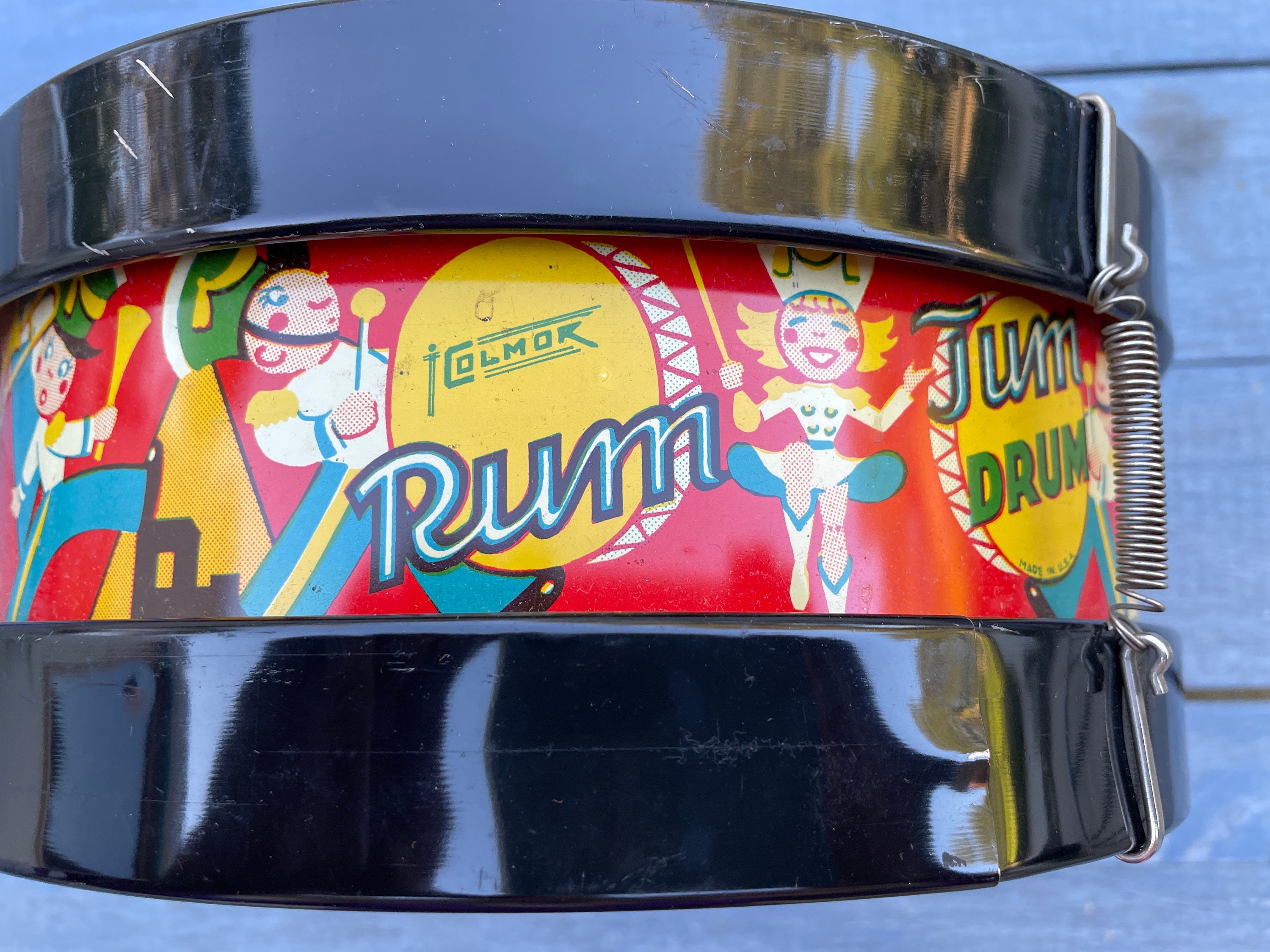Vintage Colmor Tin Toy Rum Tum Drum With Drumsticks Marching - Etsy