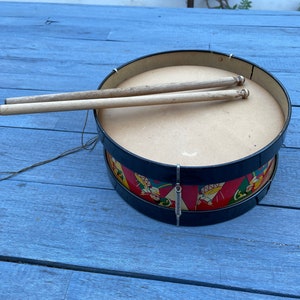 Vintage Colmor Tin Toy Rum Tum Drum With Drumsticks Marching - Etsy