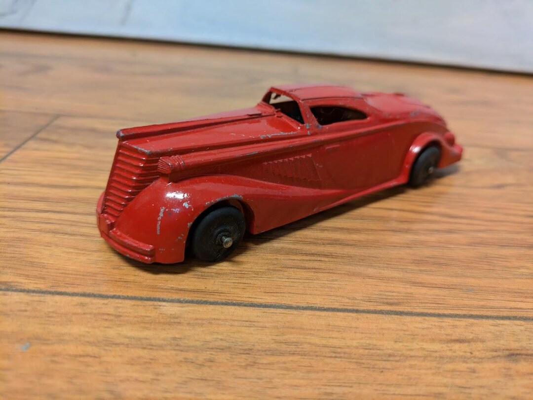 1936 MANOIL Toy Car 704 Roadster Red Coupe Sedan Vintage Speedster Die ...