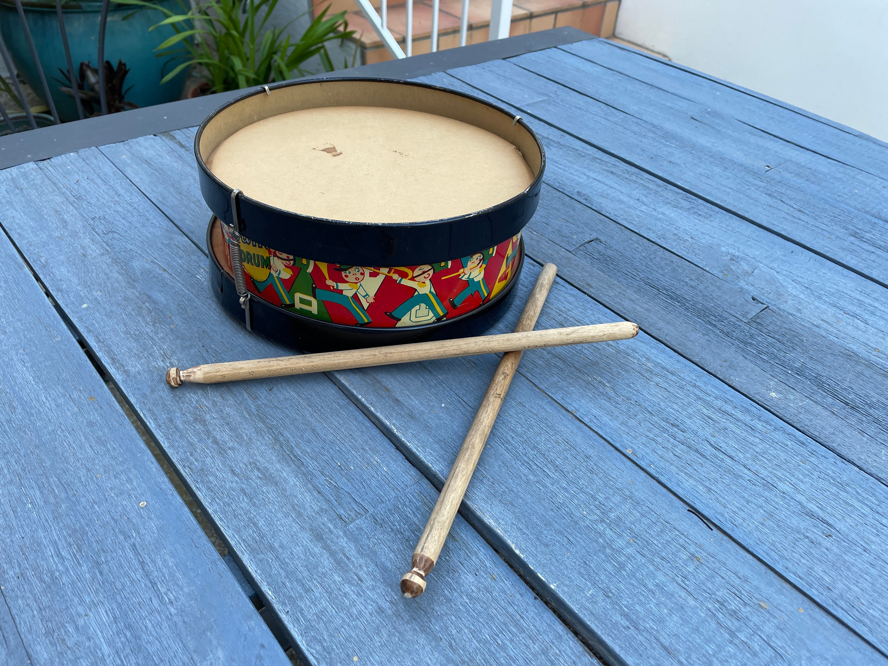 Vintage Colmor Tin Toy Rum Tum Drum With Drumsticks Marching - Etsy