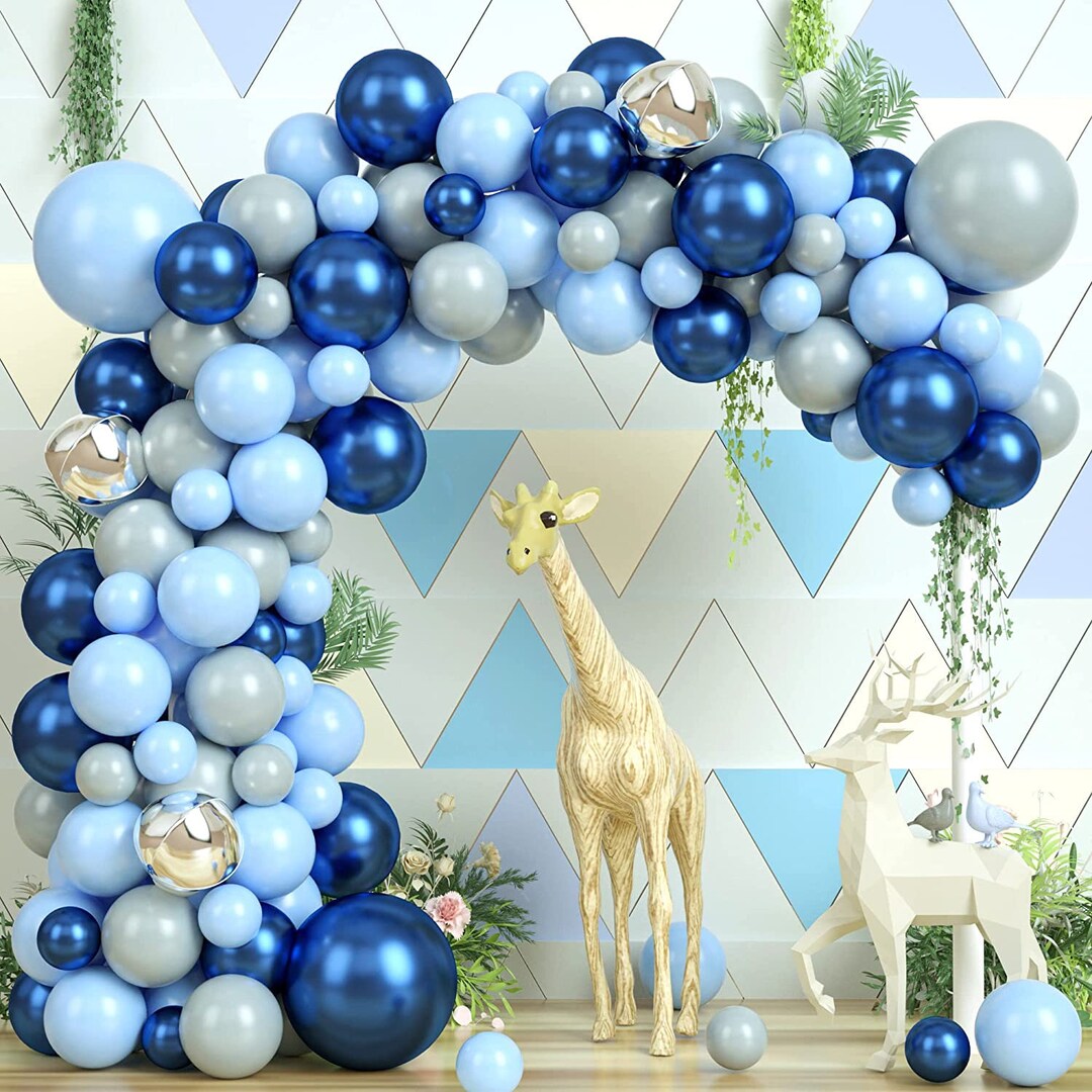 Pastel Blue Balloons Arch Kit Grey Balloons for Boy Baby - Etsy