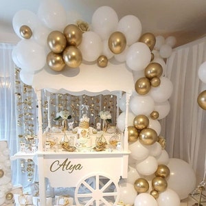 Set Matte White Gold Metallic Balloons Garland Arch Beautiful - Etsy