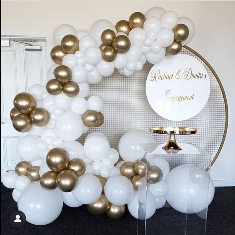 Set Matte White Gold Metallic Balloons Garland Arch Beautiful - Etsy