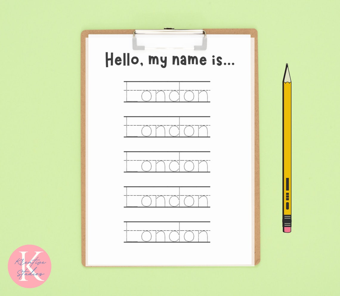 Custom Name Tracing Printable PDF Worksheet for Preschoolers and ...
