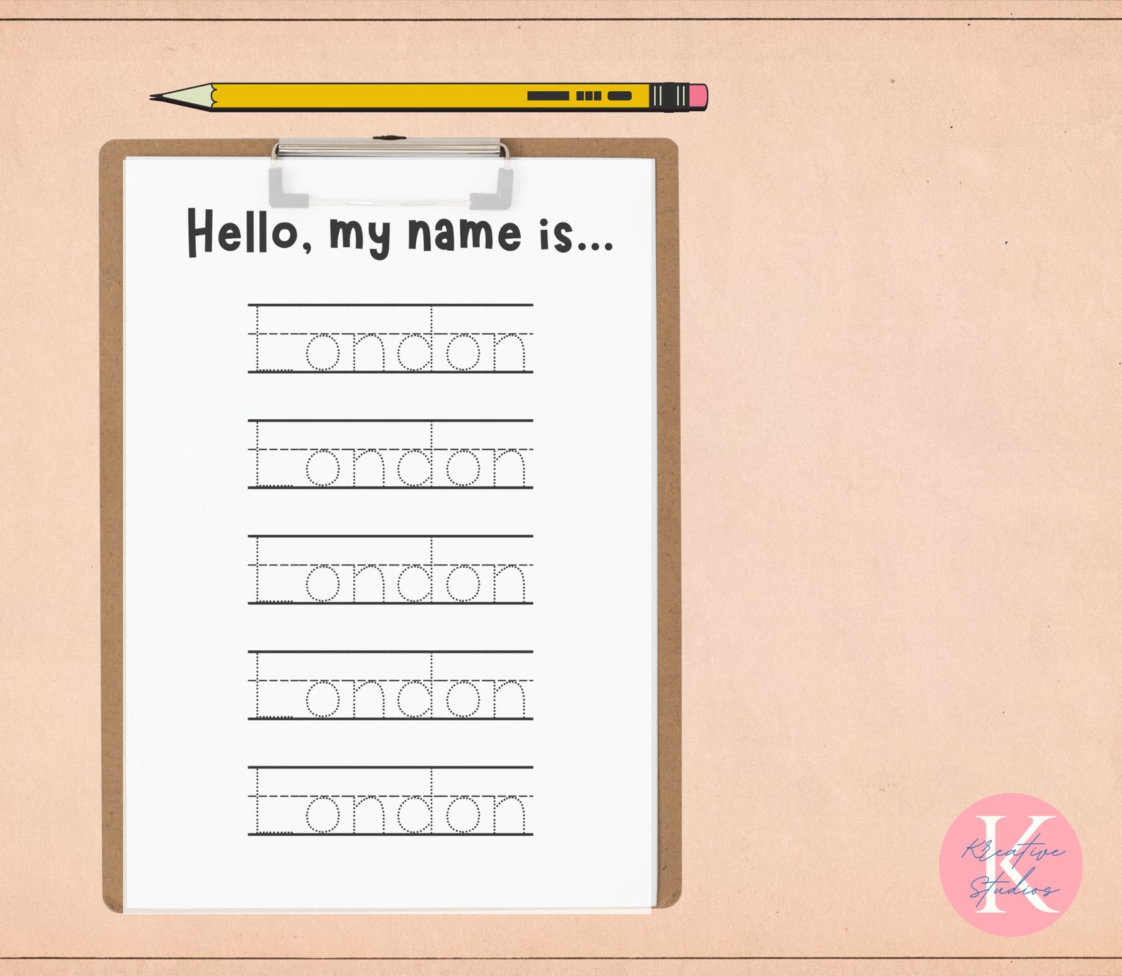 Custom Name Tracing Printable PDF Worksheet for Preschoolers and ...