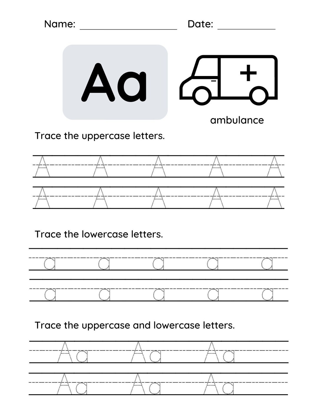 26 Alphabet Printable Letter Tracing Worksheets With Bonus Tracing ...