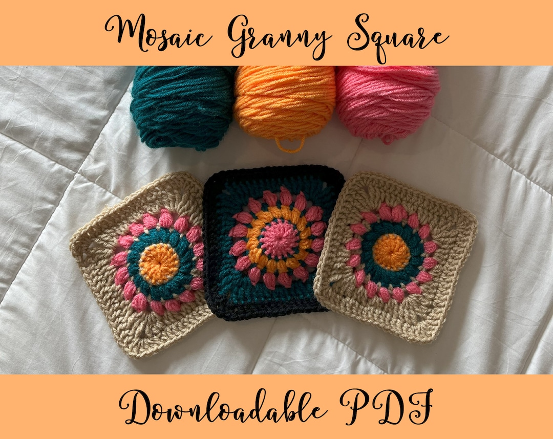 Mosaic Granny Square Pattern - Instant Download PDF Crochet Pattern ...