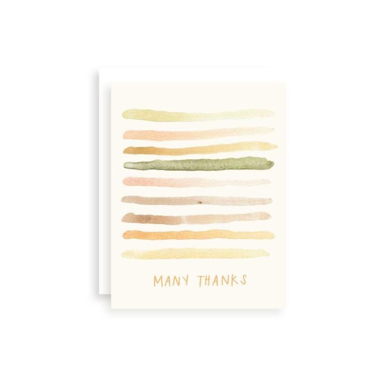 Many Thanks Greeting Card | Stripes Stationery - Etsy