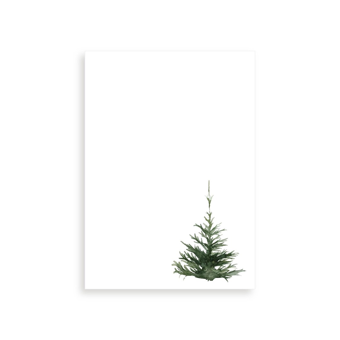 Pine Tree Notepad Watercolor Tree Fir Tree Spruce Tree Desk Decor ...