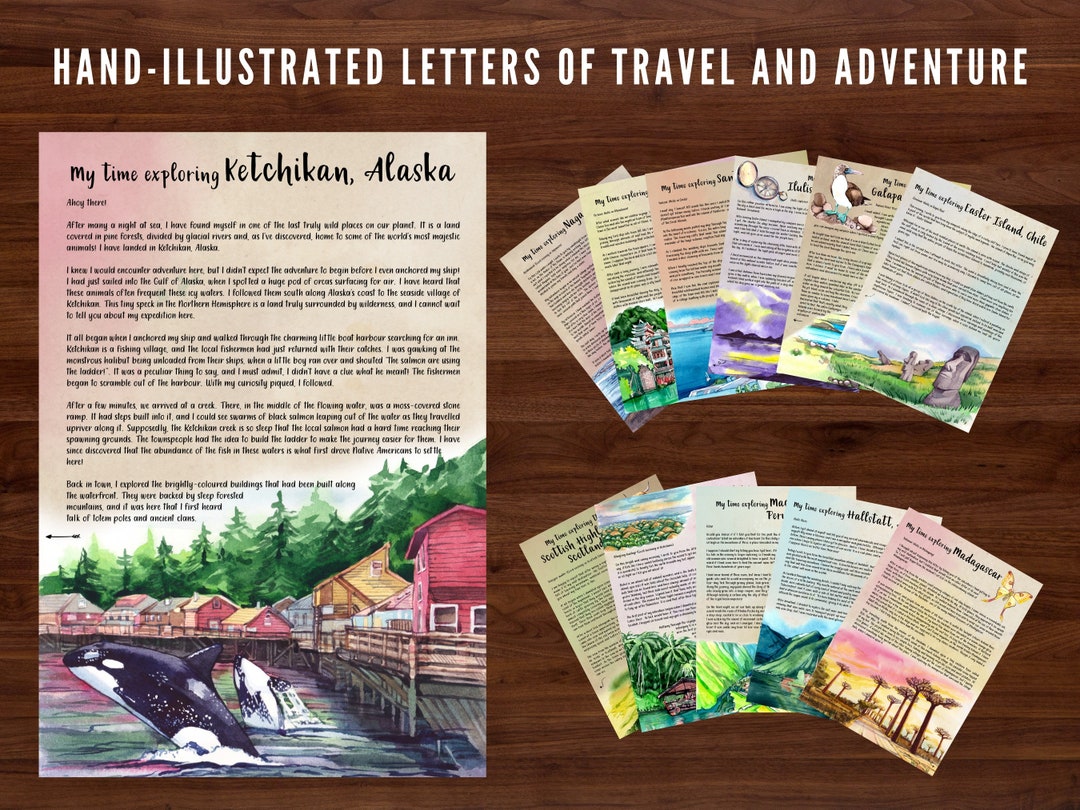 Illustrated Letters/geography for Kids/digital Travel Journal ...